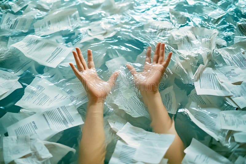 Conceptual Image of Hands Reaching Out from a Pile of Papers and ...