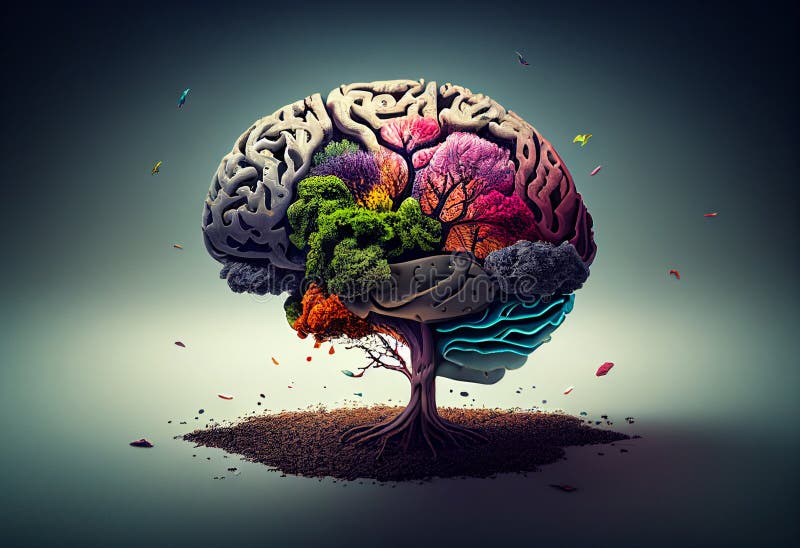 Colorful Human Brain Leaves Stock Illustrations – 178 Colorful Human ...