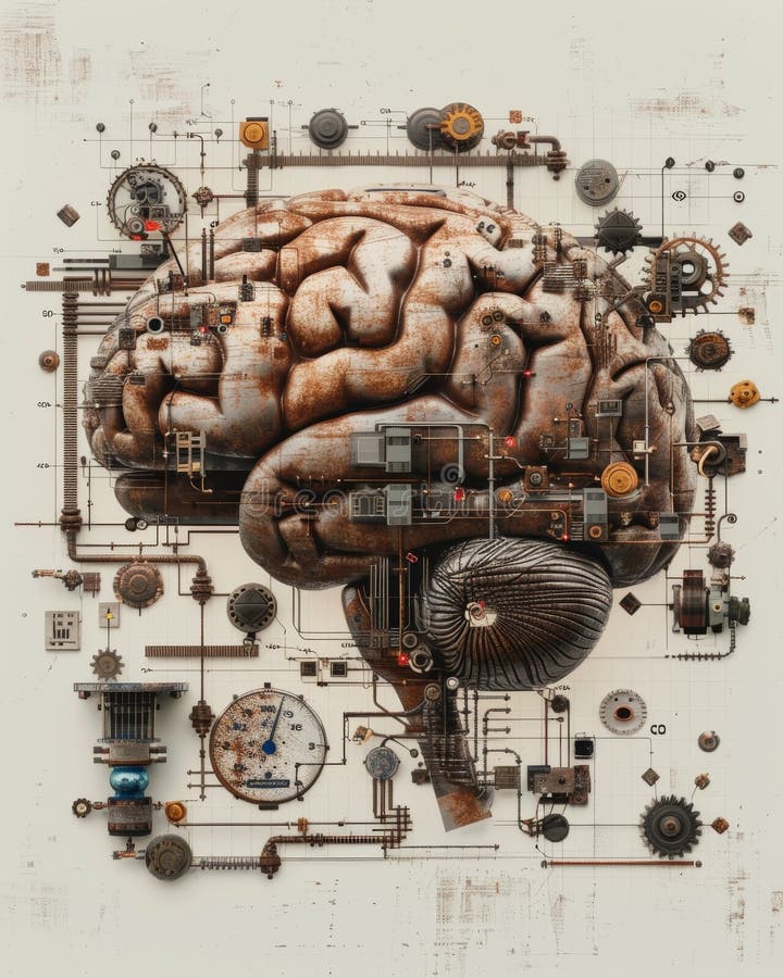 A Conceptual Image of a Human Figure Made of Intricate Mechanical Gears ...