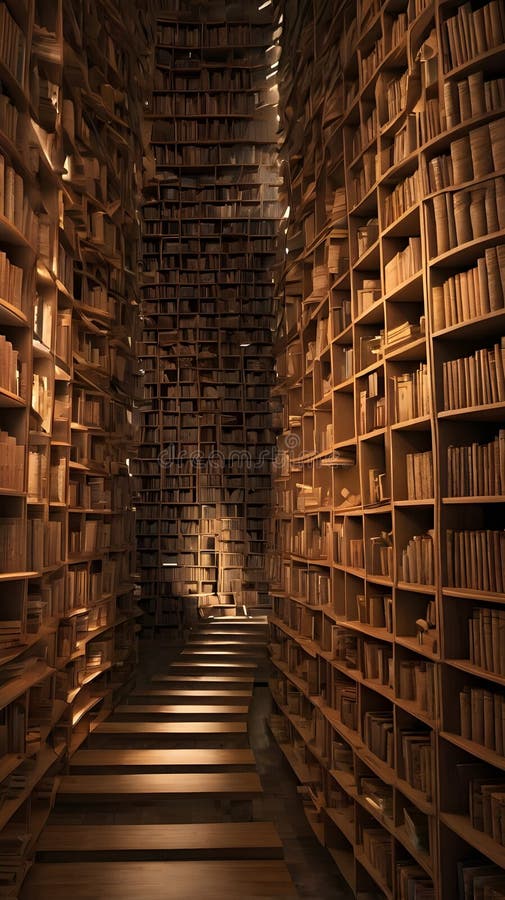 Conceptual Image of the Human Mind Depicted As an Infinite Library ...