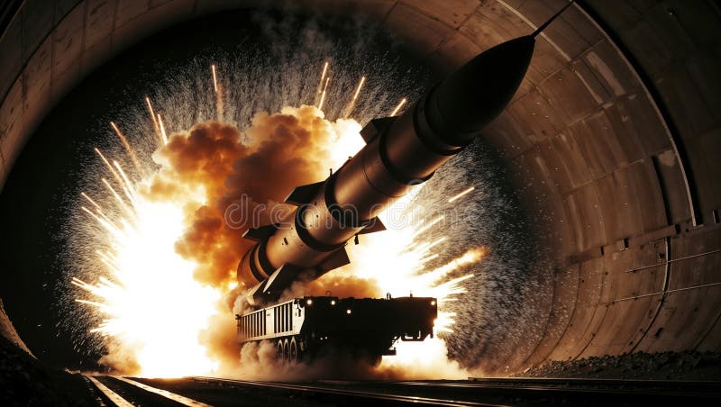 Intercontinental Ballistic Missile Launching from Underground Silo ...