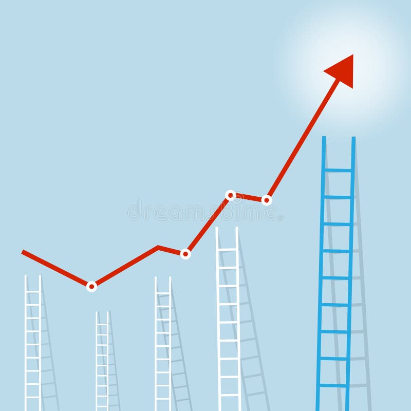 Conceptual Image with Ladder Reaching Increasing Graph Stock ...