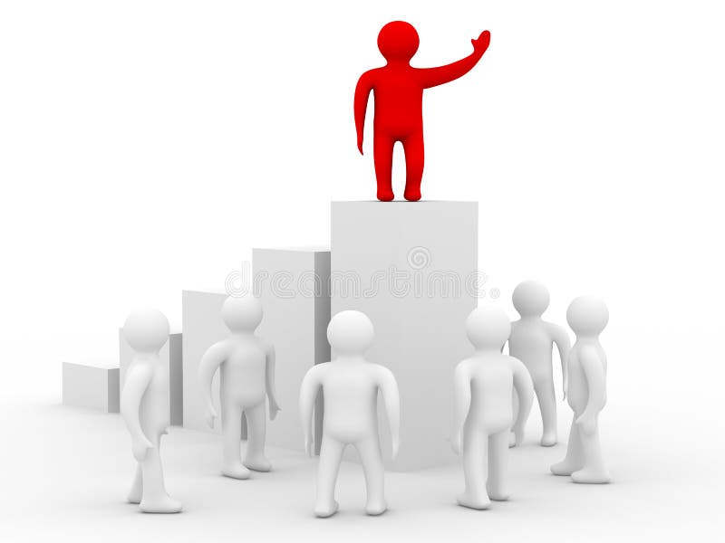 Leader Celebration Raises Arm for Team People 2 Stock Vector ...