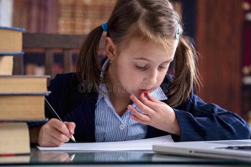 Conceptual Image: Learning Process. Young Beautiful Girl Learning with ...