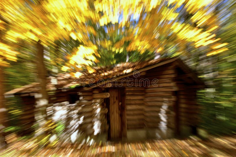 Conceptual Image of a Log House Background with a Zoom Movement Effect ...