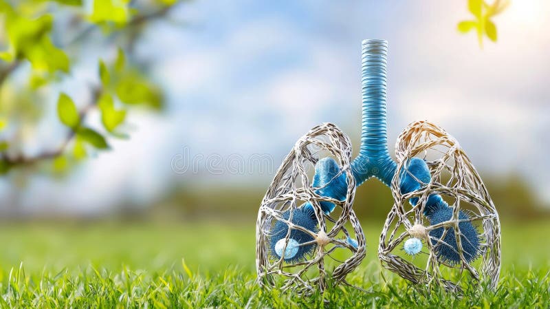 Conceptual Image of Lungs Impacted by Air Pollution, Represented with ...