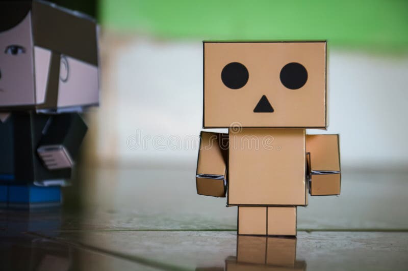 Conceptual Image of a Man Made of Cardboard Box with Face Stock Photo ...