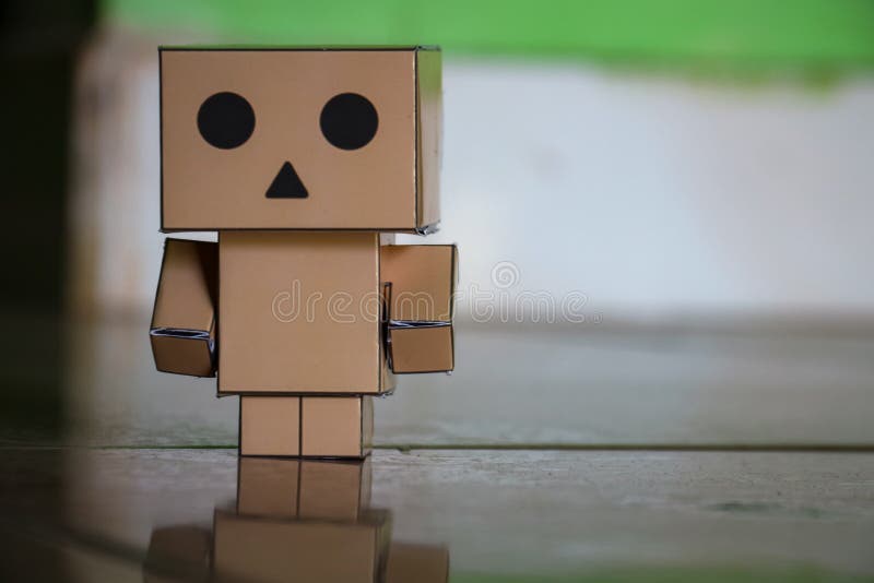Conceptual Image of a Man Made of Cardboard Box with Face Stock Image ...