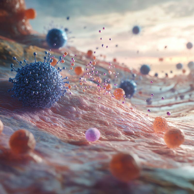 Conceptual Image of Molecules Interacting with Damaged Cells ...