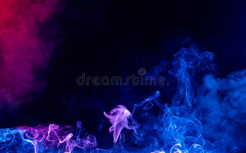 Multi-colored Smoke on a Dark Background. Selective Focus Stock Photo ...