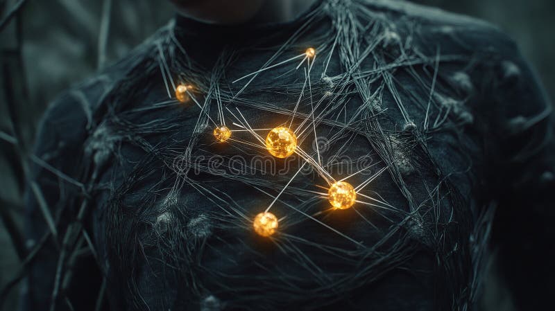 A Conceptual Image of Needles Piercing through a Persons Chest Each One ...
