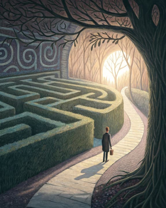 A Conceptual Image of a Pathway through a Maze Symbolizing Spatial ...
