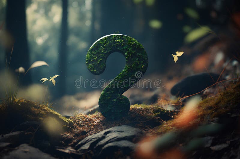 Conceptual Image of a Question Mark in the Forest. 3d Rendering Stock ...