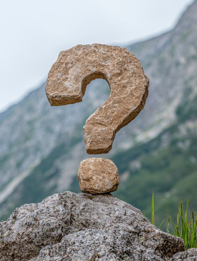 Conceptual Image of a Question Mark Made from Rocks Stock Illustration ...