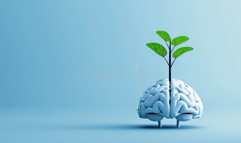 Conceptual Image Representing Brain Growth and Development with a Green ...