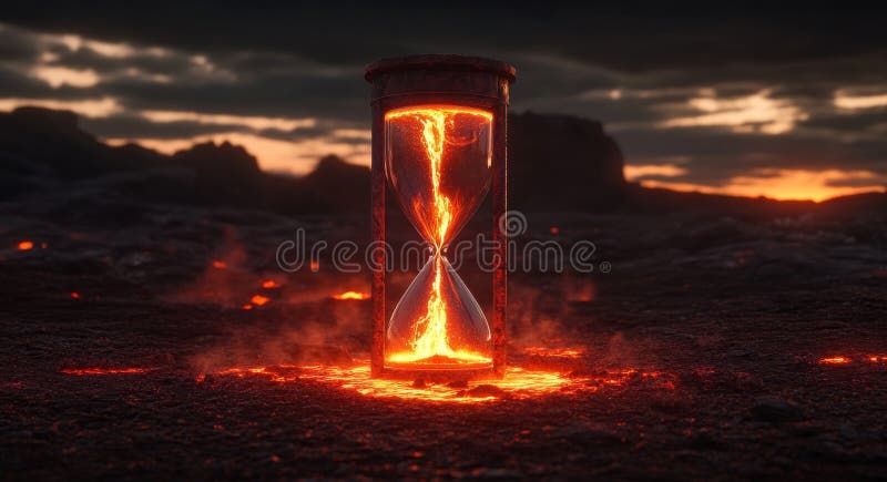 Conceptual Image Representing Time through the Flow of Water and Lava ...