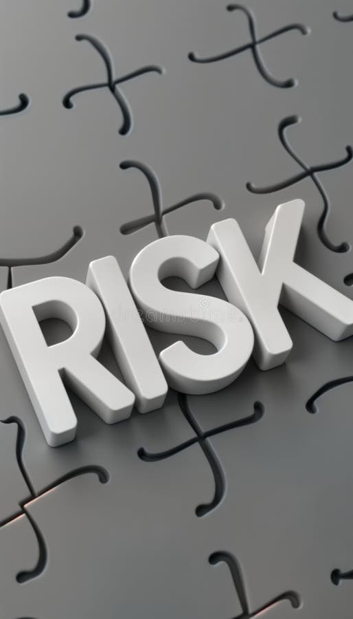Conceptual Image of Risk Management. White 3D Letters RISK on Grey ...