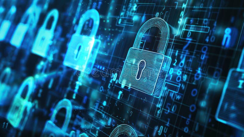 Conceptual Image Of Secure Data With Encryption Stock Illustration