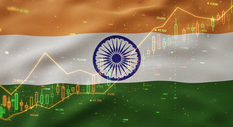 India S Economic Growth and Financial Markets Stock Illustration ...