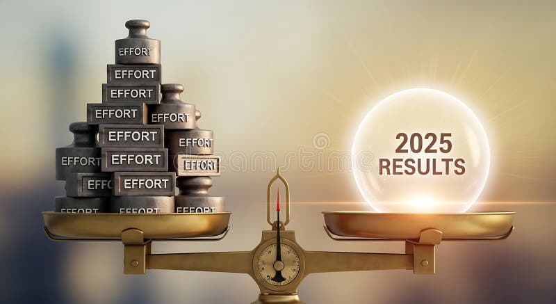 Effort Vs. Results - Conceptual Balance Scale Depicting 2025 Goals and ...