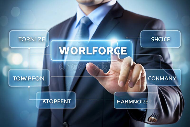 Business Workforce stock illustration. Illustration of virtualscreen ...