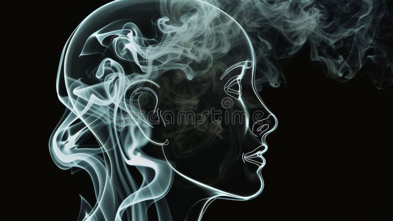 Abstract Smoke Art Profile View Stock Illustration - Illustration of ...