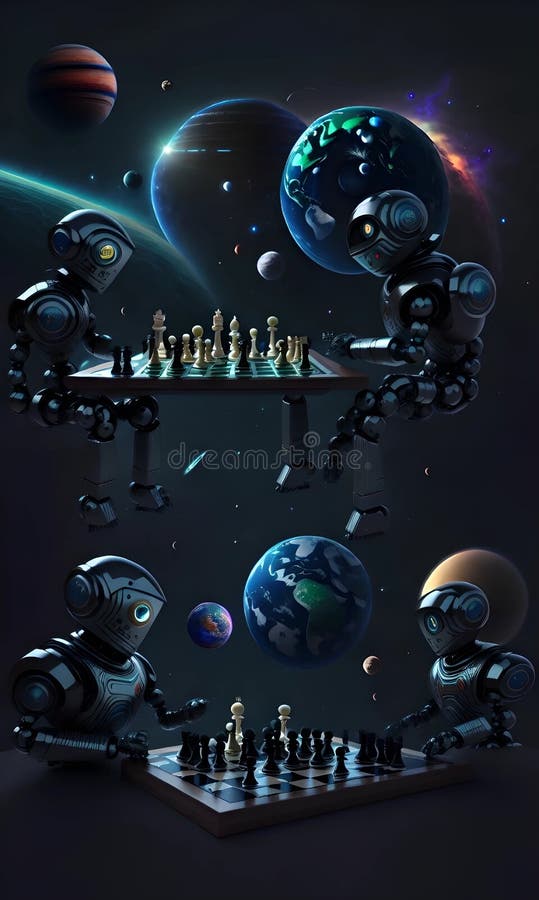A Conceptual Visualization of Two Robots Playing Chess, Generated by AI ...