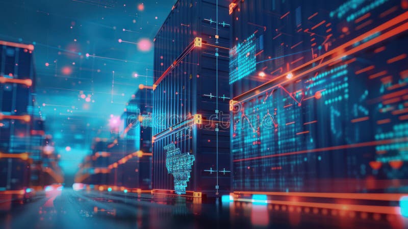 Conceptual Image of Supply Chain Optimization with Digital Maps Stock ...