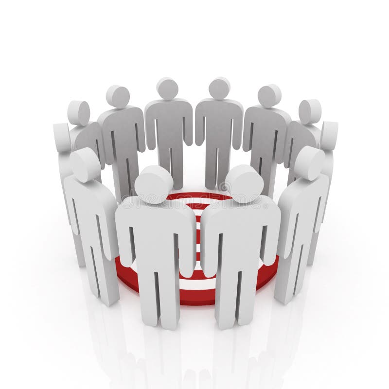 3D Small Team with a Leader Stock Illustration - Illustration of ...