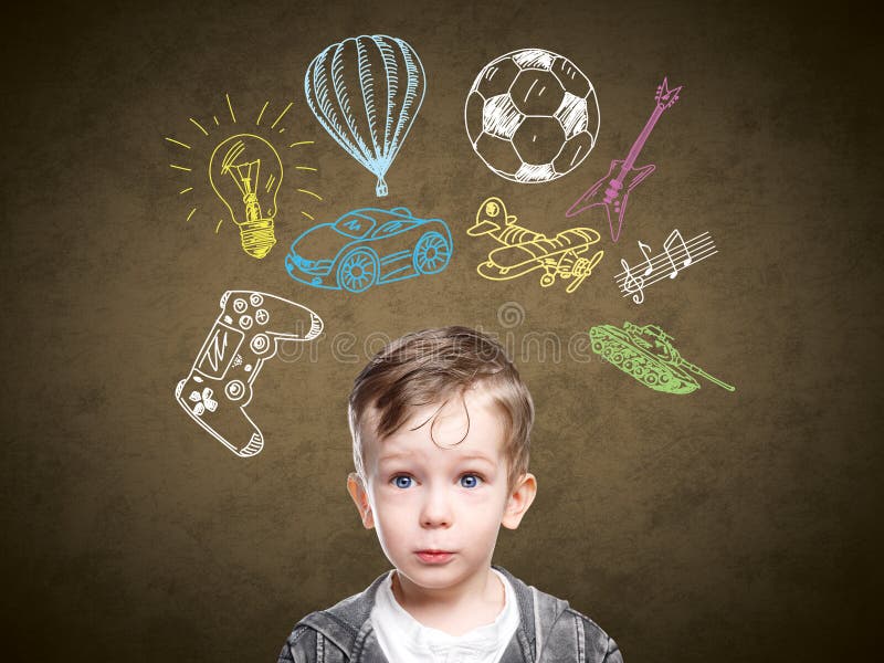 A Conceptual Image of a Thinking Child Stock Photo - Image of infant ...