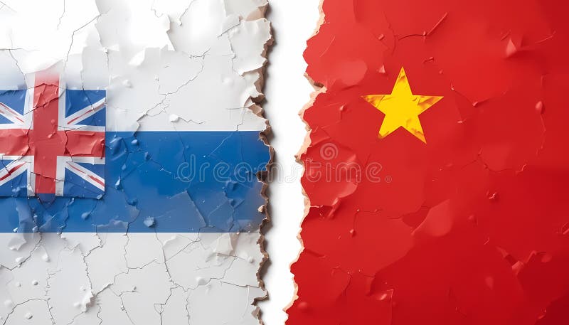 Conceptual Image of Torn Flags Showing Conflict and Division between ...