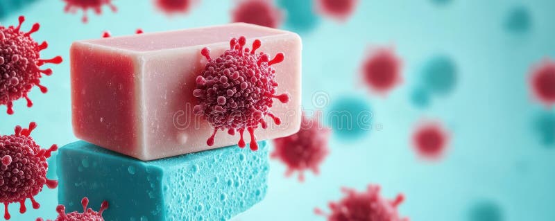 A Conceptual Image of Viruses on Soap Bars, Highlights the Importance ...