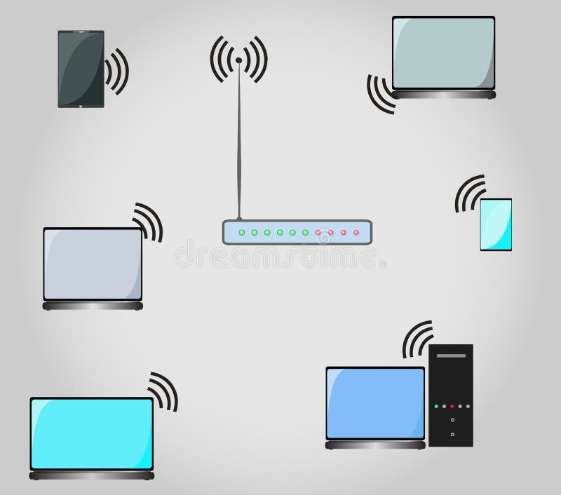 Conceptual Image of the Wi Fi Network Stock Vector - Illustration of ...