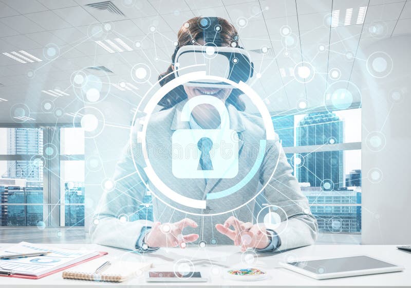 Virtual protection concept stock image. Image of internet - 121889225