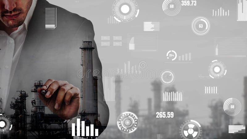 Conceptual Industry Data Dashboard Presenting Machine Status Stock ...
