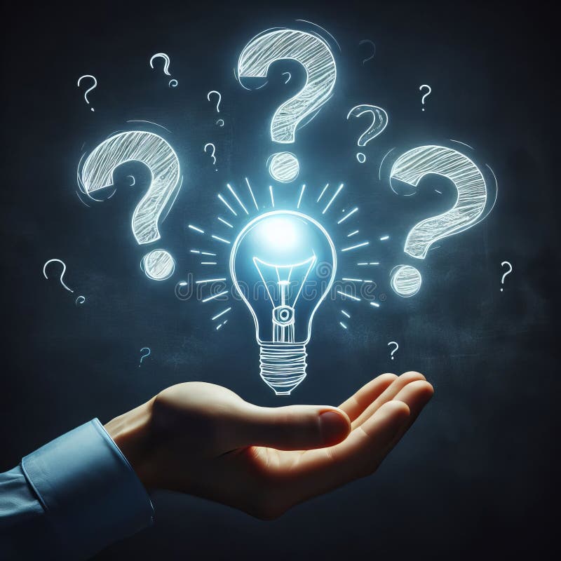 Conceptual Innovation and Inquiry Stock Image - Image of questions ...