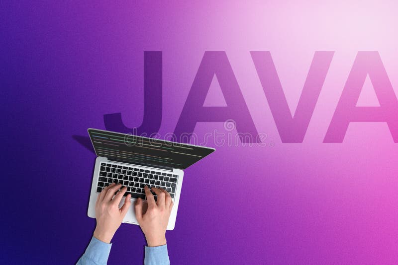 Conceptual Java Programming Language with Person with Laptop Stock ... Conceptual Java Programming Language with Person with Laptop Stock ...