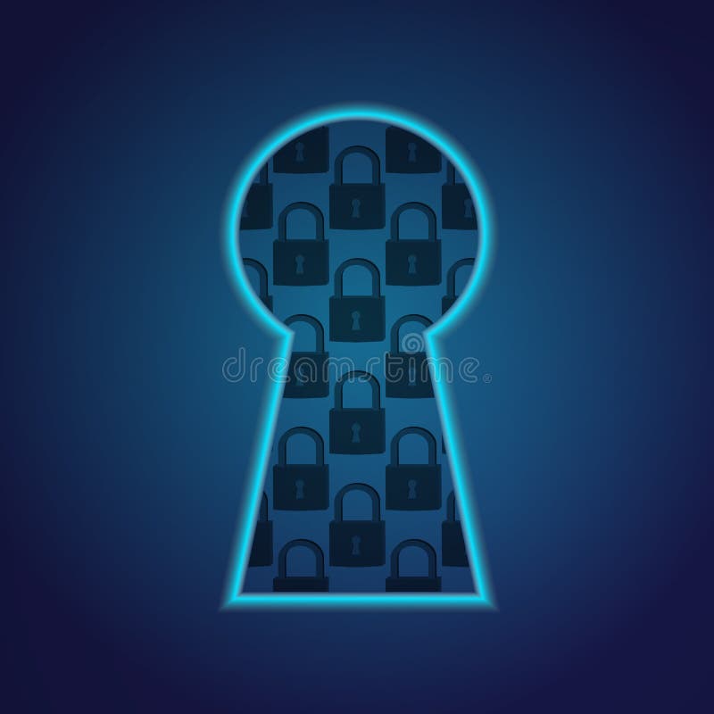 Conceptual Key Hole with Lock Fragment Stock Vector - Illustration of ...