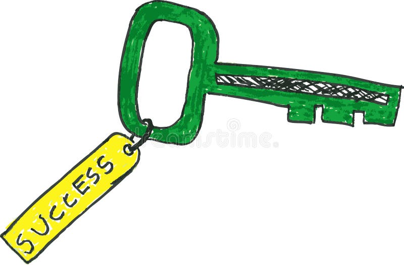 Golden key to success stock illustration. Illustration of achievement ...