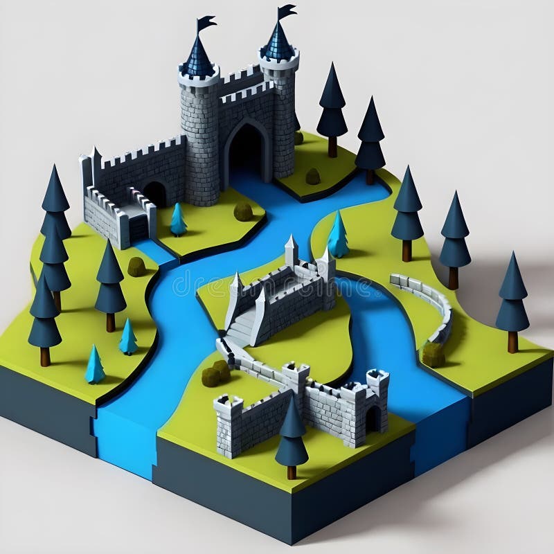 Fantasy-Inspired 3D Knight Map Background Stock Illustration ...