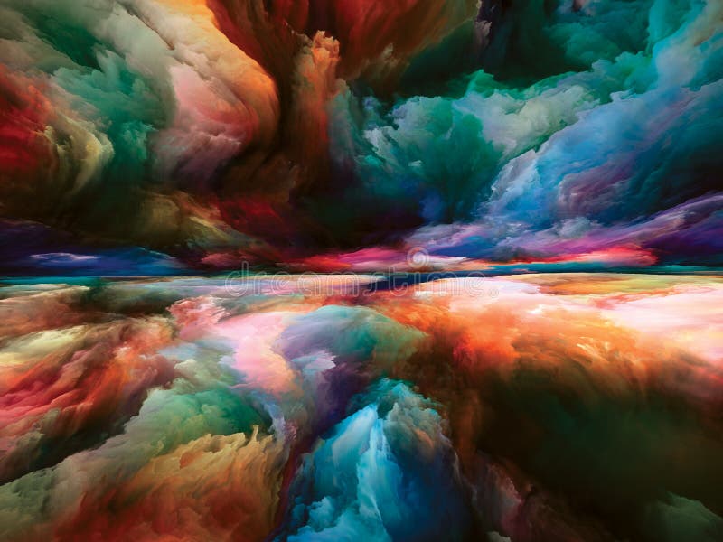 Conceptual Land and Sky stock illustration. Illustration of color ...