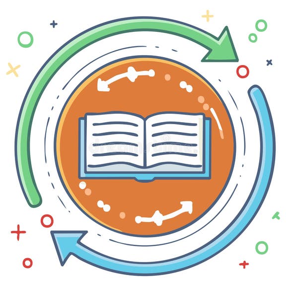 Conceptual Learning Circle with an Open Book Surrounded by Arrows ...