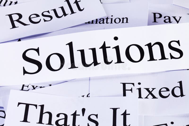 Solutions Concept in Words stock image. Image of concepts - 135741097