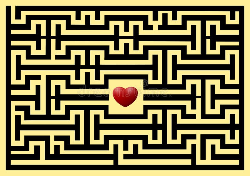 Conceptual of love maze stock illustration. Illustration of dimensional ...