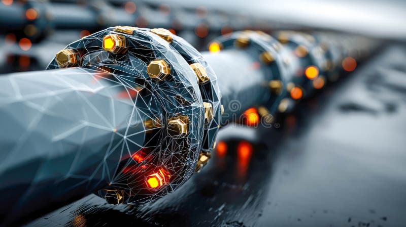Conceptual Low-poly Illustration of a High-tech Oil Pipeline with ...