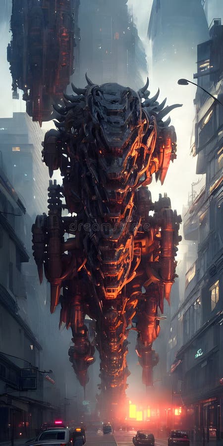 Conceptual Mechanical Machine Illustration Stock Illustration ...