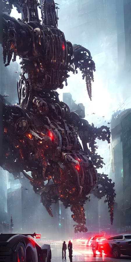 Conceptual Mechanical Machine Illustration Stock Illustration ...