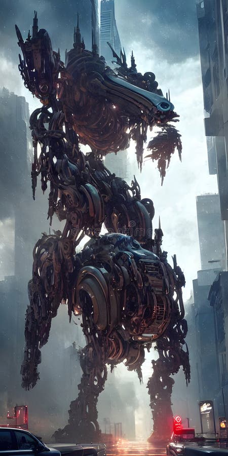 Conceptual Mechanical Machine Illustration Stock Illustration ...