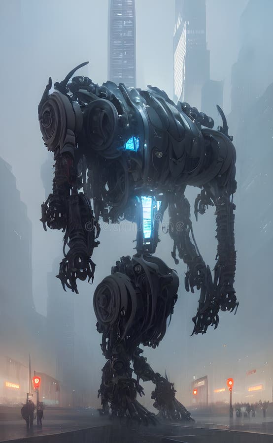 Conceptual Mechanical Machine Illustration Stock Illustration ...