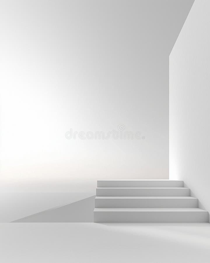 Minimalist White Geometry Fading into Blank Horizon Stock Illustration ...